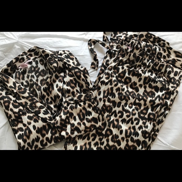 Victoria's Secret | Intimates & Sleepwear | Vs Silk Leopard Pajama Set ...